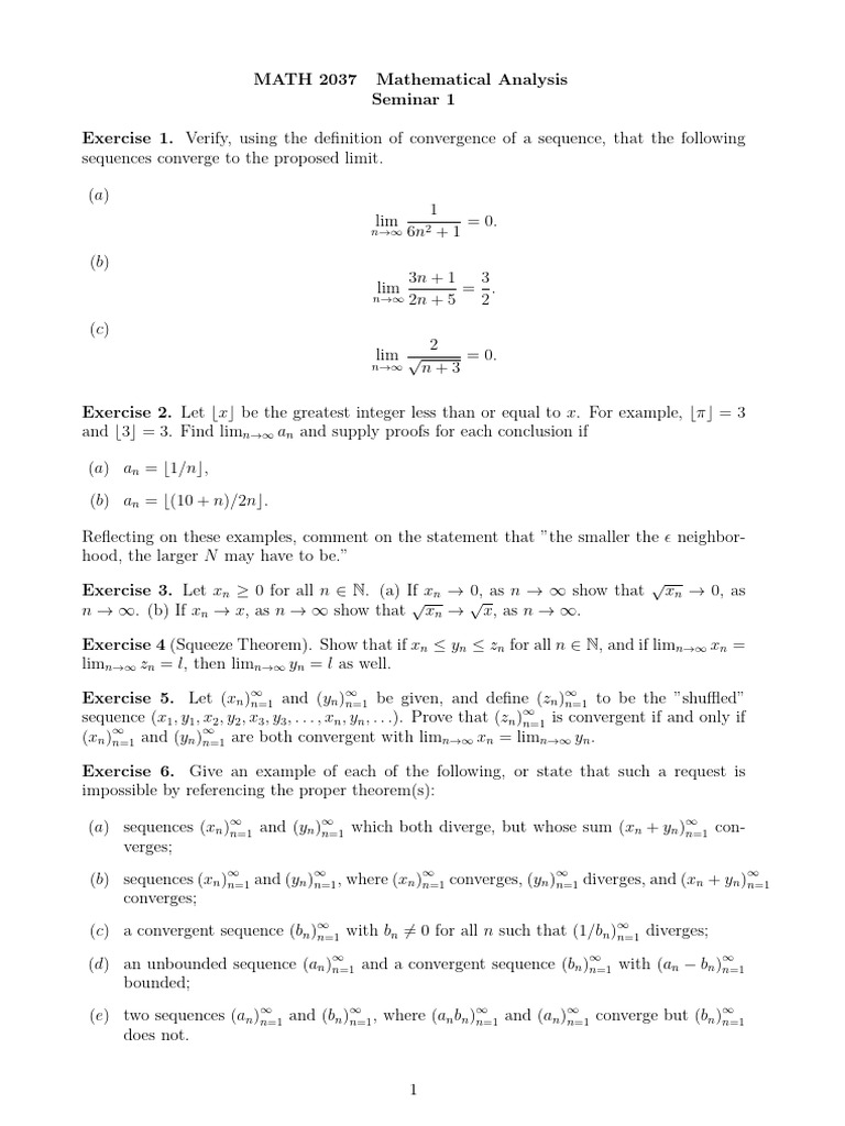 Seminar 1 | PDF | Sequence | Functions And Mappings