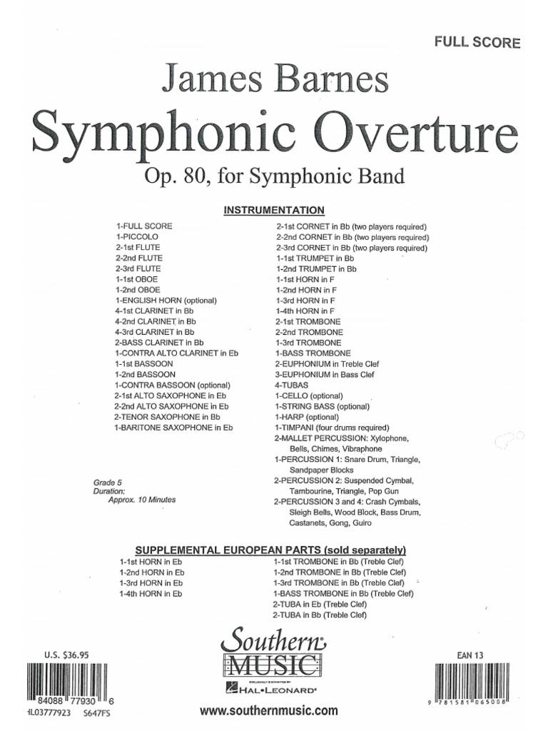 Symphonic Overture - Score | PDF