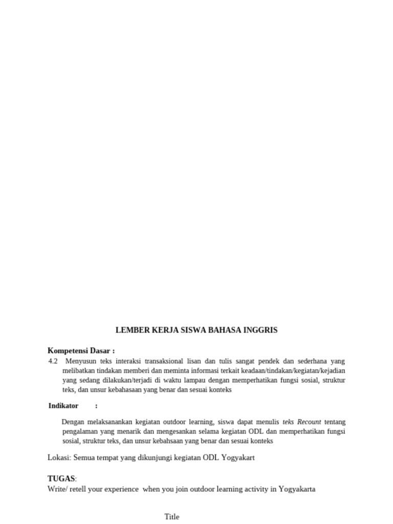 Tugas Recount ODL Yogyakarta | PDF