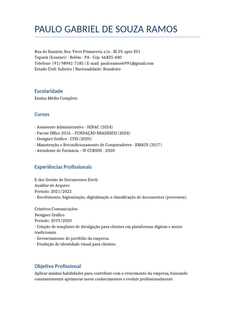 Curriculo 2024 | PDF