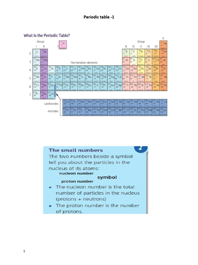 NOTES 1 Peridic Table | PDF