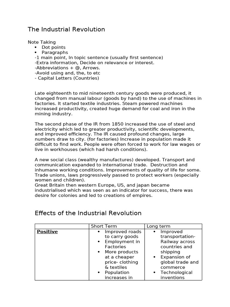 Modern History (IR) Notes. | PDF | Industrial Revolution | Economies
