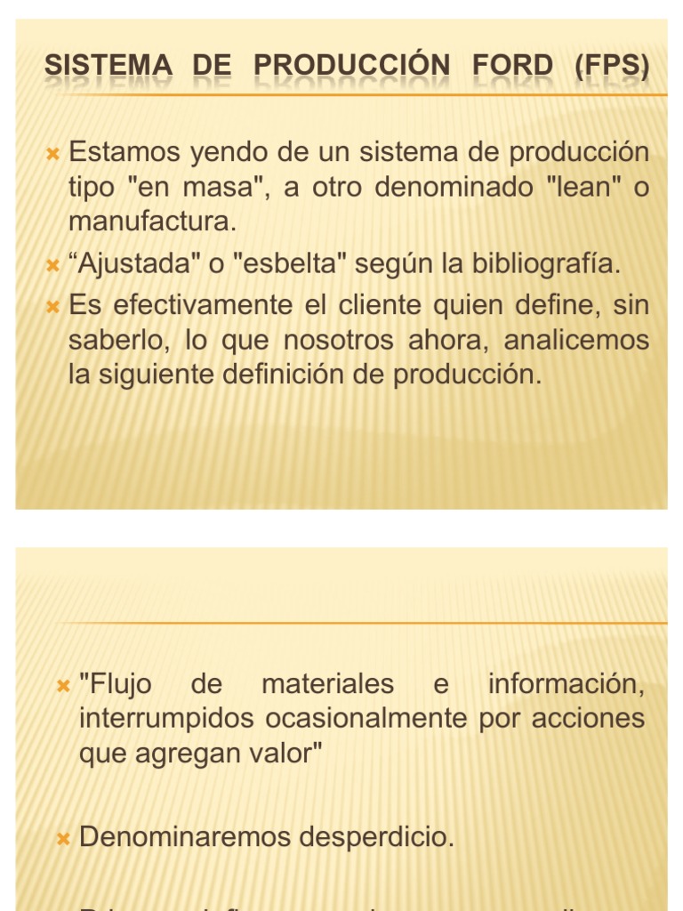Sistema de Producción Ford (FPS) | PDF