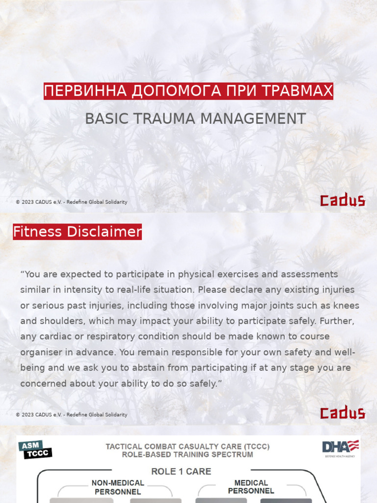 Presentation - CADUS BTM Final | PDF | First Aid | Medical Specialties