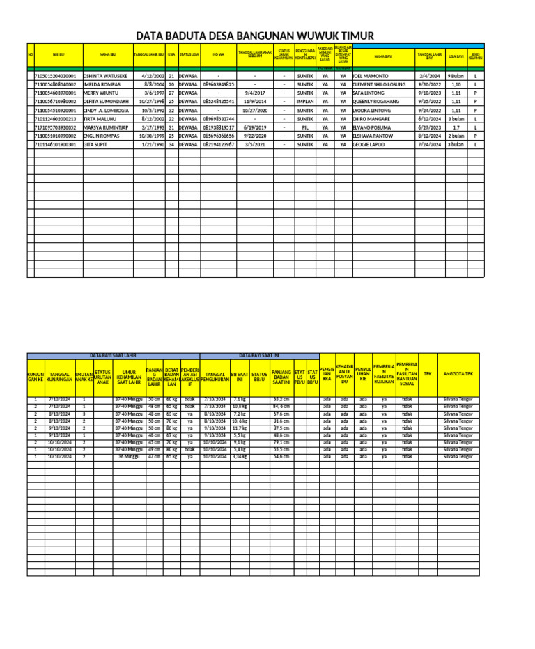 Contoh Data Baduta Dessa | PDF