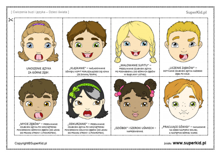 Cwiczenia Buzi I Jezyka Dzieci Swiata 1a Kol | PDF