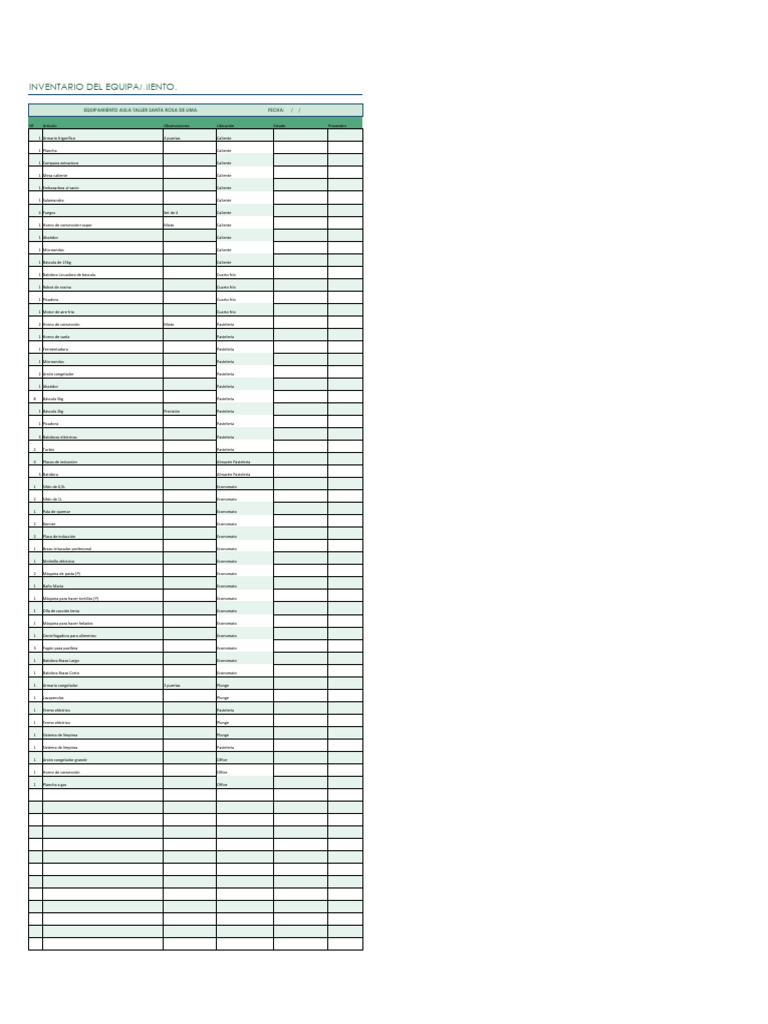 Amber Contreras - INVENTARIO - INVENTARIO DEL MOBILIARIO | PDF ...