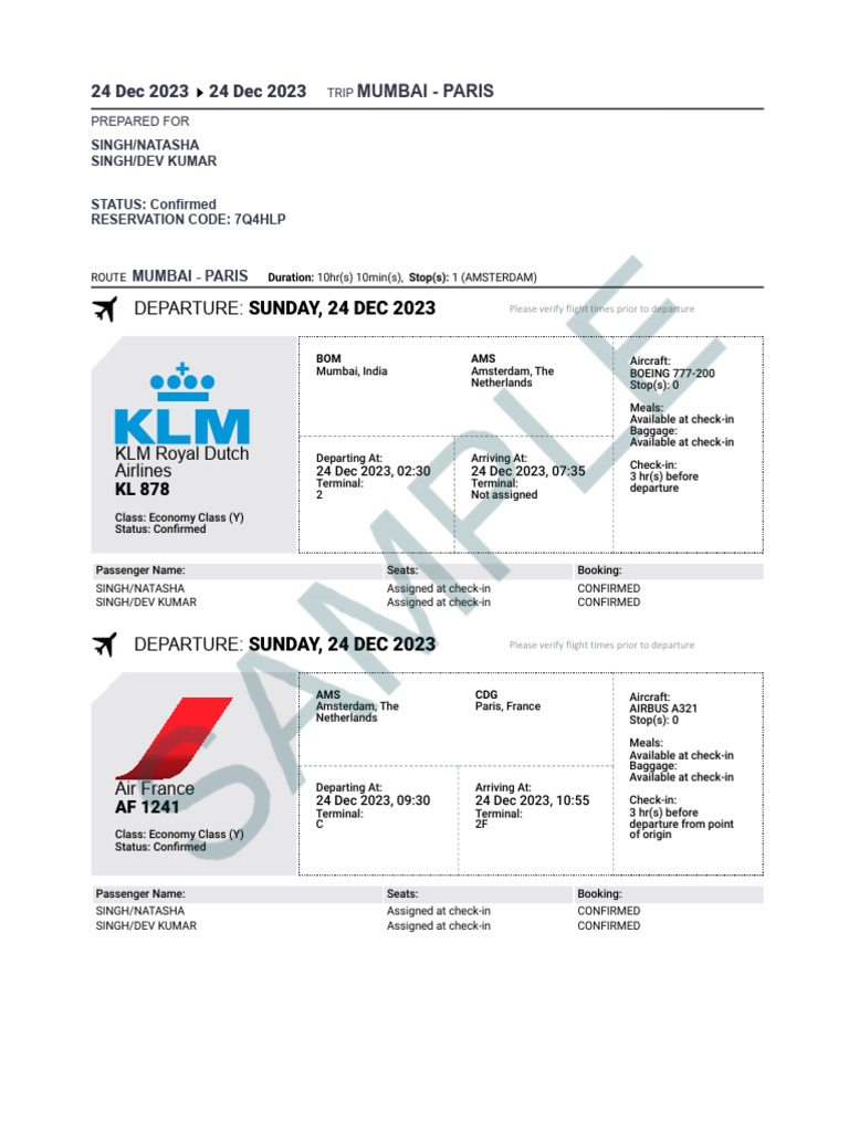 Sample Ticket | PDF | Civil Aviation | Transport