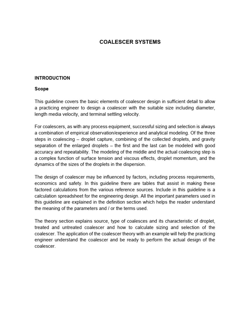 ENGINEERING DESIGN GUIDELINES Coalescer Systems Rev3.3web | PDF ...