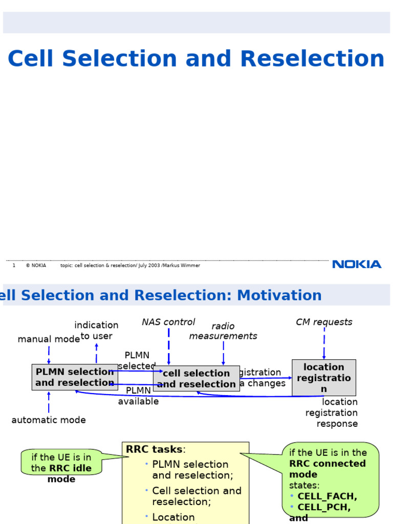 Cell Selection Reselection | PDF | Telecommunications