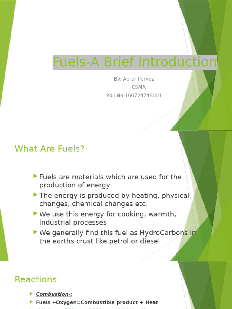 Fuels-A Brief Introduction | PDF | Fuels | Combustion
