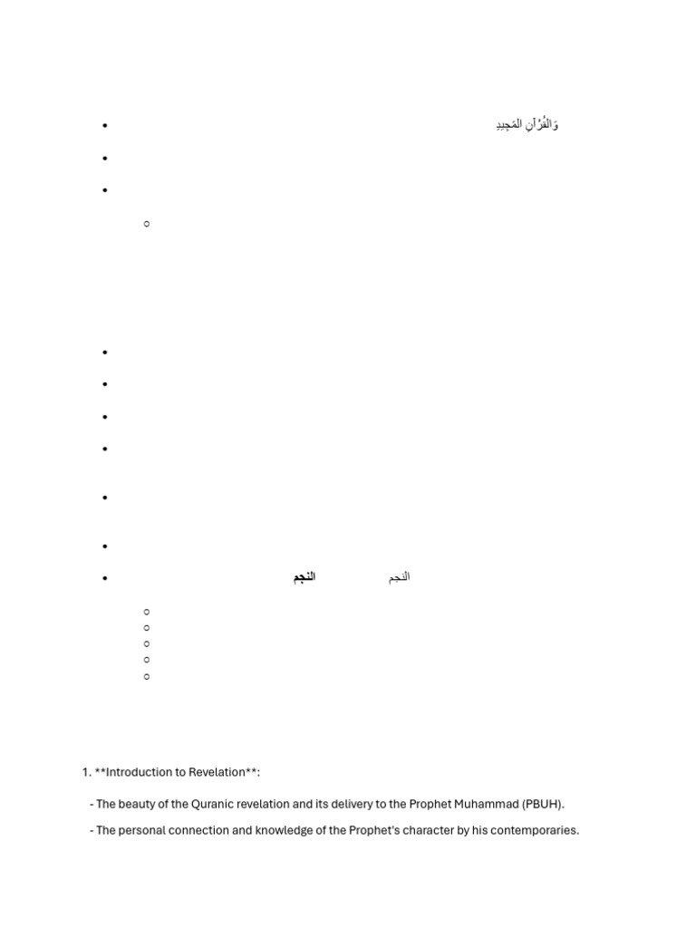Surah Al-Najm: Key Insights and Context | PDF | Quran | Islam