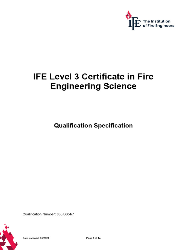 IFE Level 3 Certificate in Fire Engineering Science | PDF | Force | Chemical Reactions