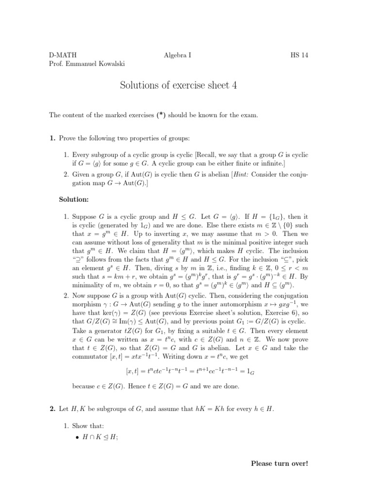 Group Theory Properties and Proofs | PDF | Group (Mathematics ...