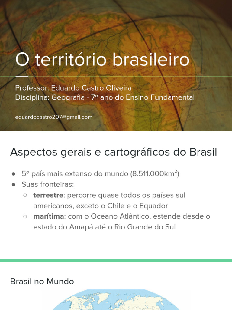 Aspectos do Território Brasileiro | PDF | Brasil | América do Sul