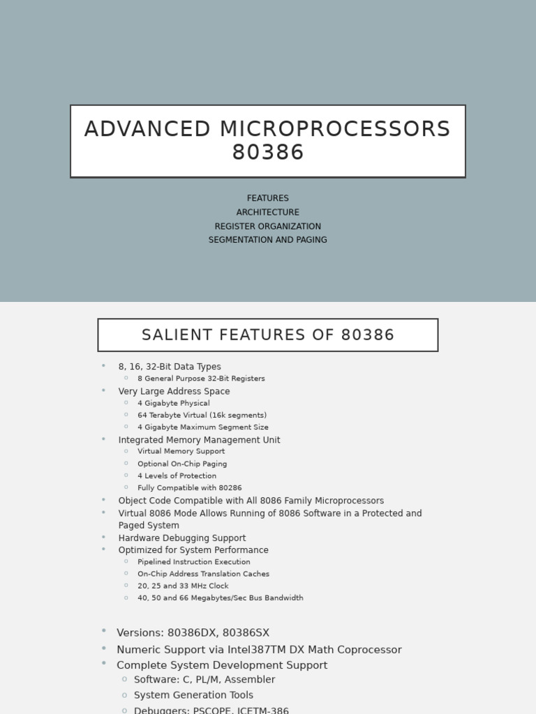 Advanced Microprocessors 80386 | PDF | Integer (Computer Science) | Computer Engineering