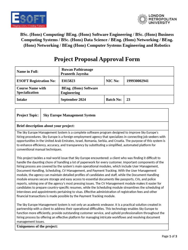 6805-1710242511299-Final - Project - Proposal - Approval - Form 2024 | PDF | Gmail | Barcode