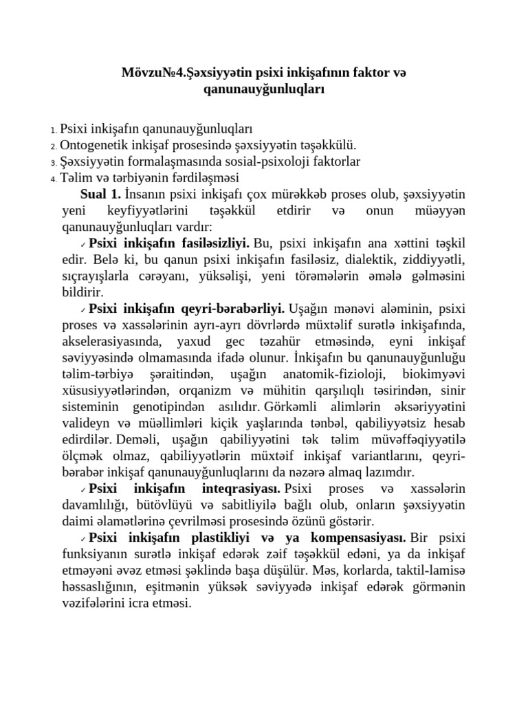 Yas Psix. Movzu 4 | PDF