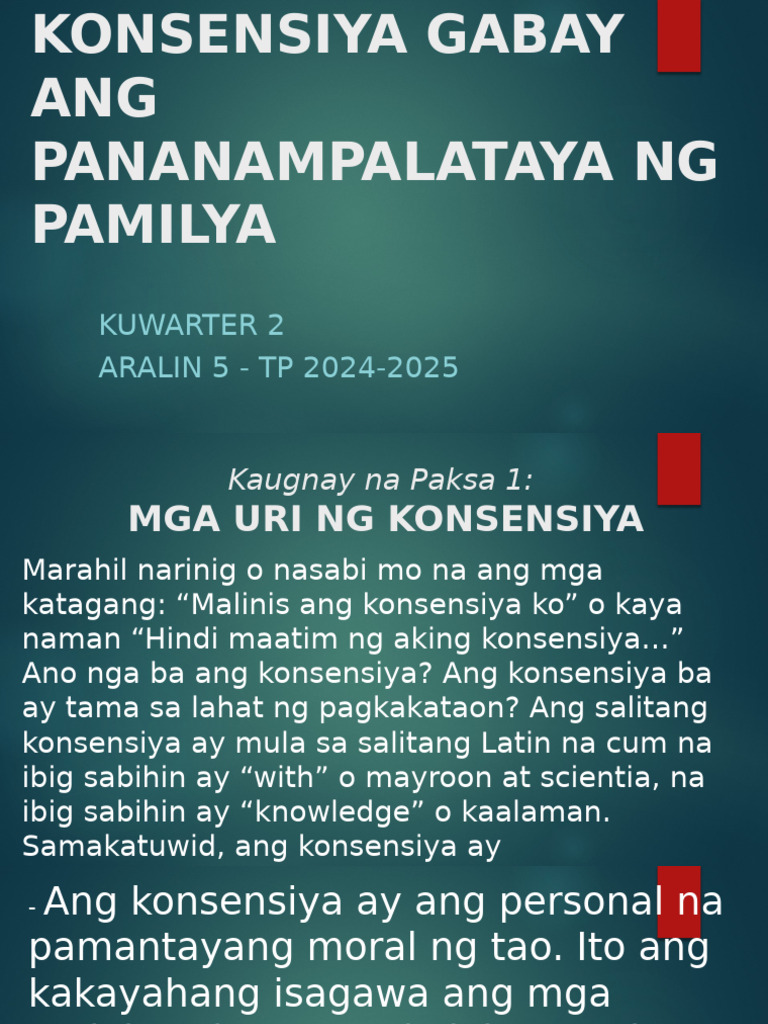 Paghubog NG Konsensiya Gabay Ang Pananampalataya NG Pamilya | PDF
