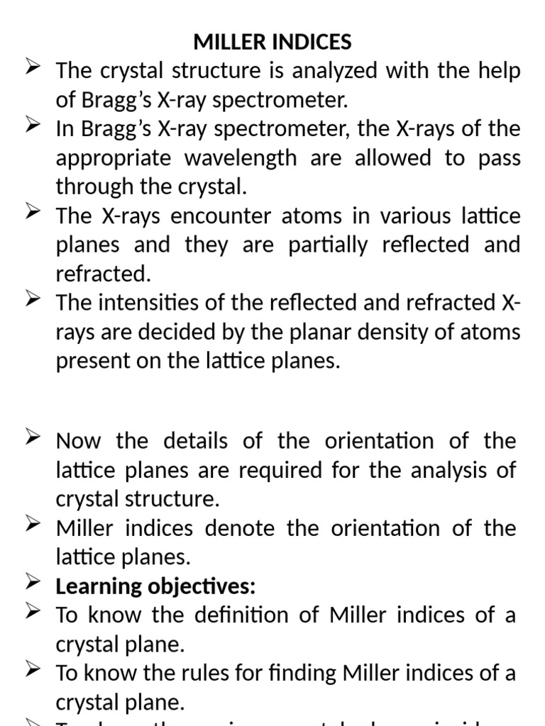 Miller Indices | PDF | Crystal Structure | Analytical Chemistry
