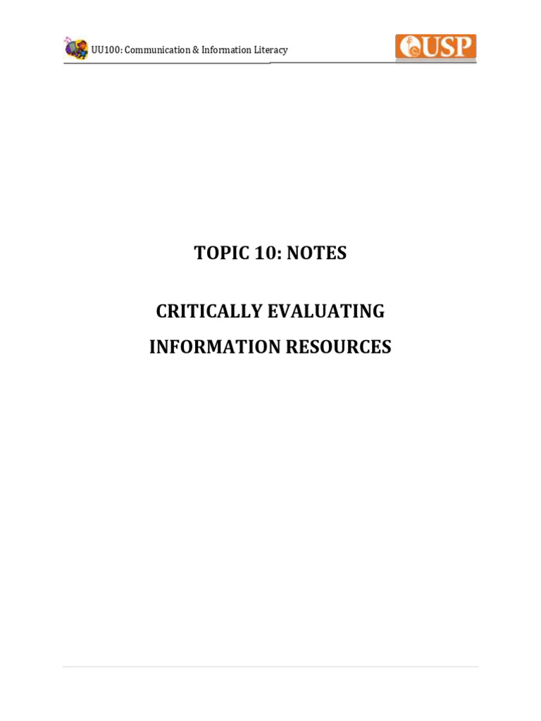 Uu100 t10 Notes | PDF | Books | Publishing