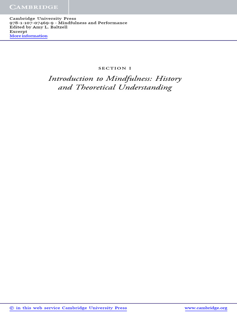 Introduction To Mindfulness: History and Theoretical Understanding ...