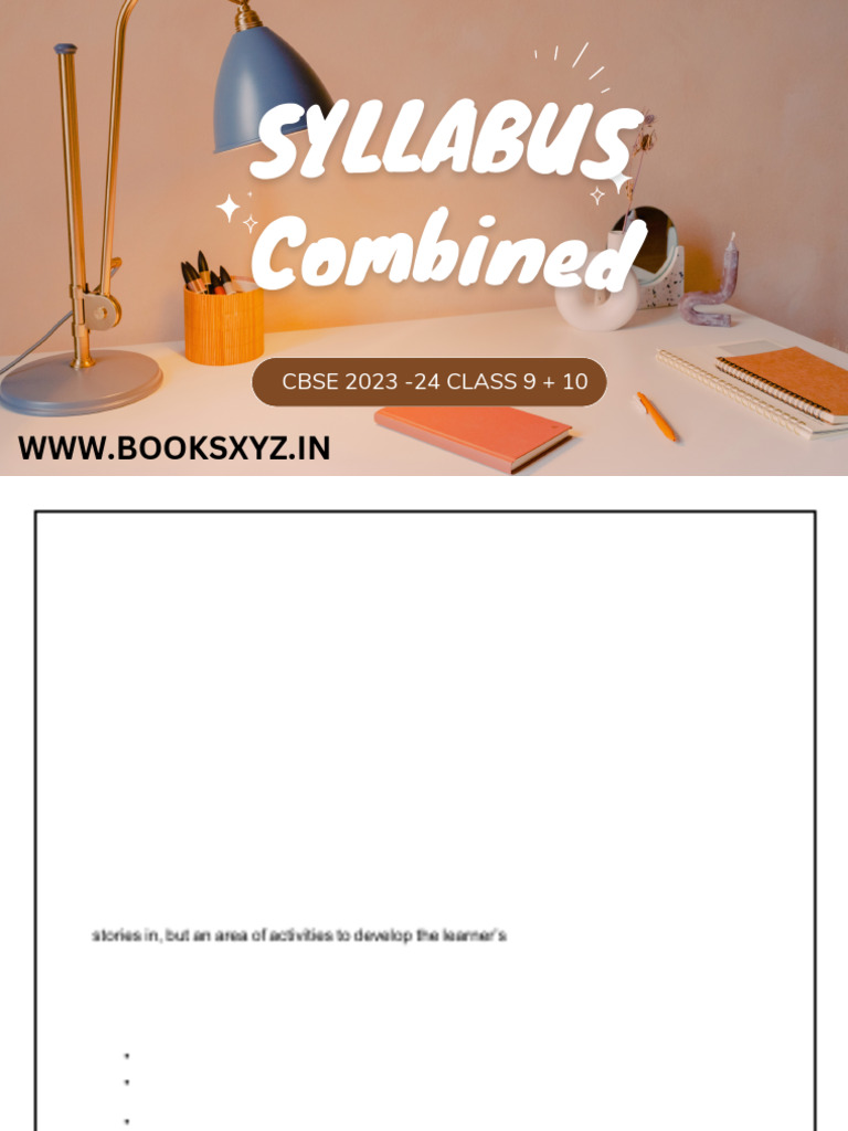 CBSE 2023 - 24 Class 9 10 Combined Syllabus | PDF | Reading ...