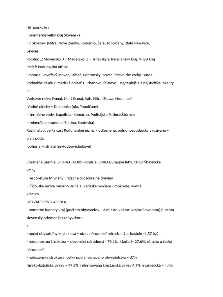 Nitriansky Kraj | PDF