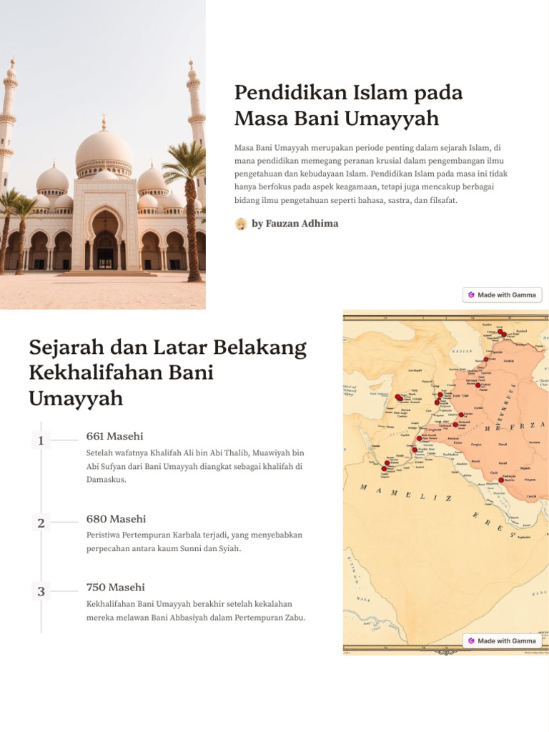 Pendidikan Islam di Era Bani Umayyah | PDF