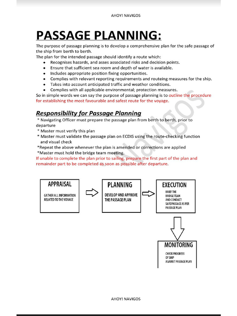 Passage Planning (Ahoy! Navigos) | PDF