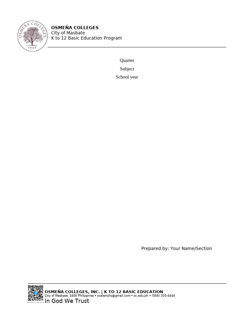 TEST Questionnaire Template | PDF