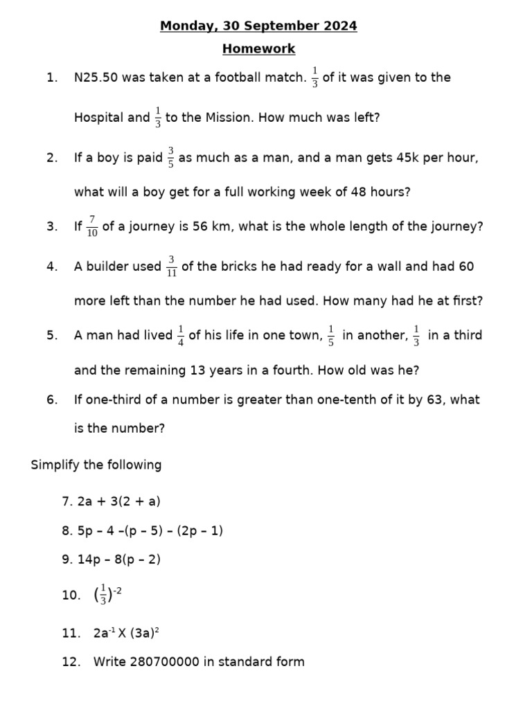 Maths HW | PDF