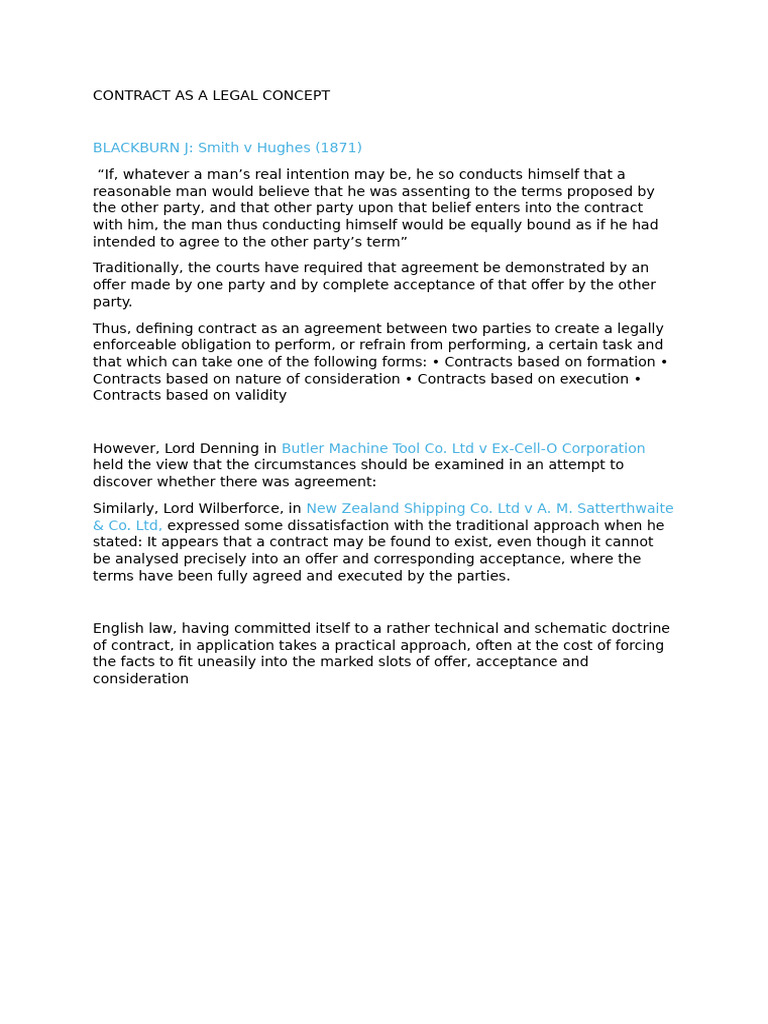 Contract Law: Key Concepts Explained | PDF