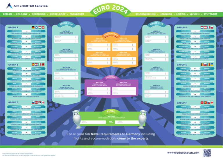 Euro 2024 Fixtures Wall Chart PDF | PDF | European National Association ...