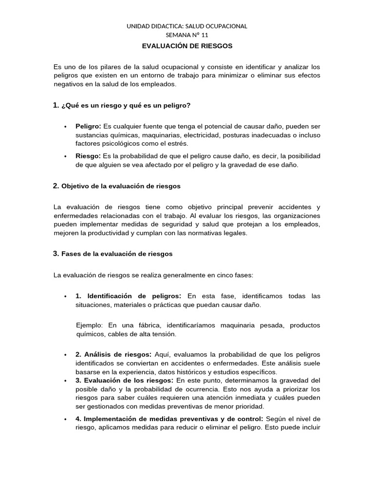 Evaluaci-N de Riesgos y Reporte de Incidencias | PDF | Riesgo | Seguridad y salud ocupacional