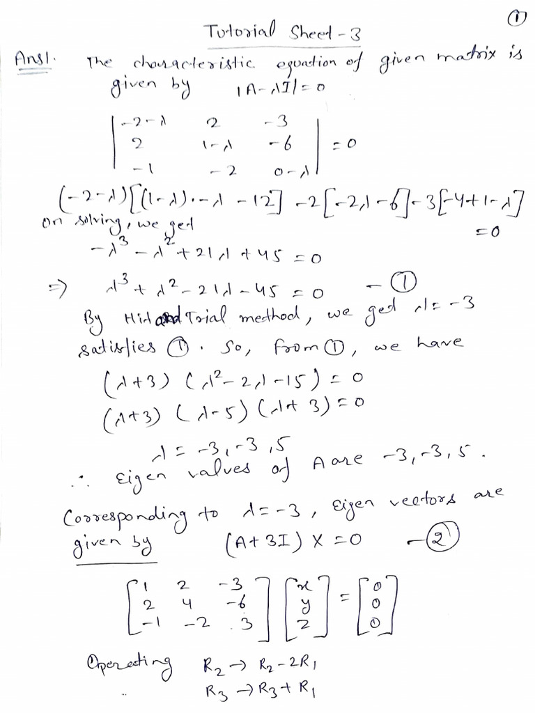 Tutorial Sheet 3 Solutions | PDF