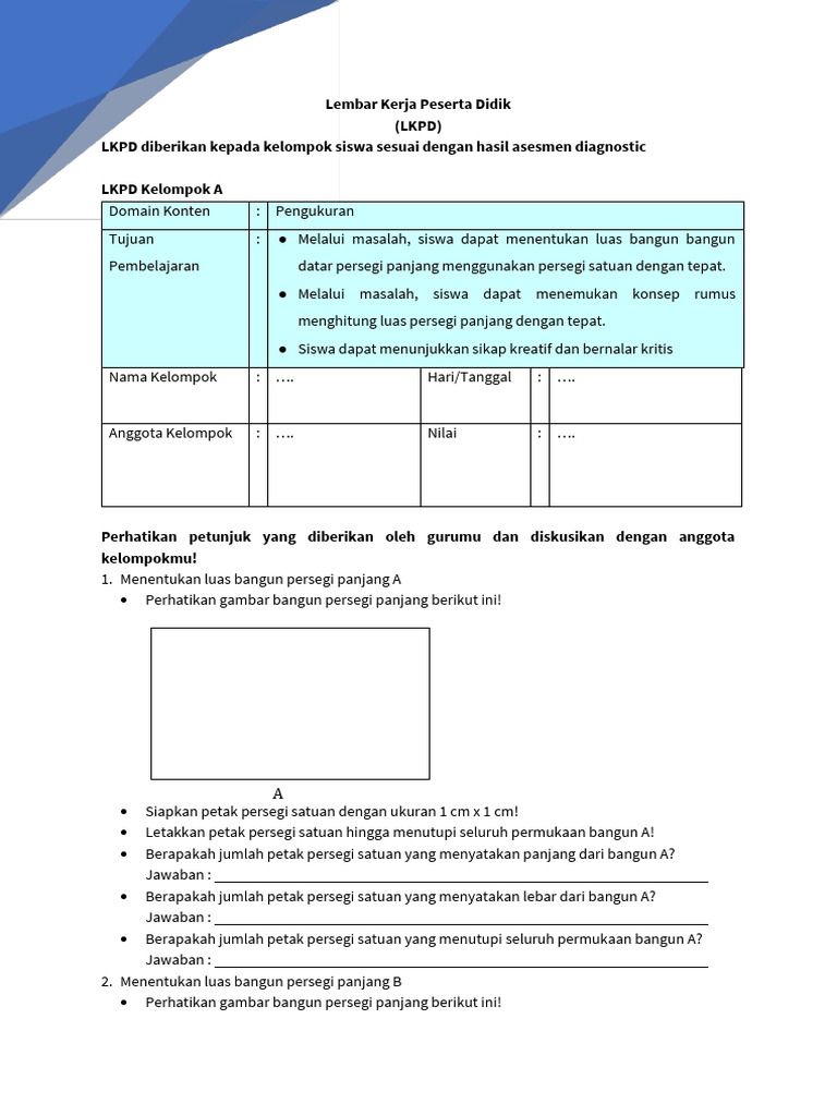 Lembar Kerja Peserta Didik (LKPD) | PDF