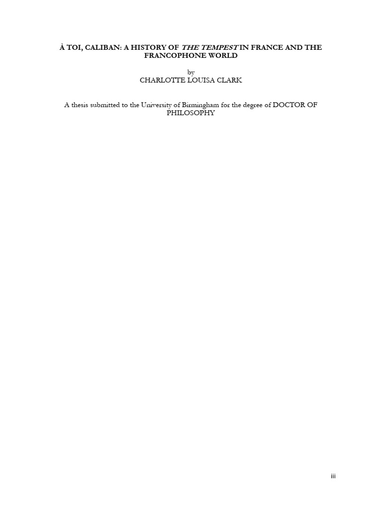 Clark 2022 PH D | PDF | The Tempest