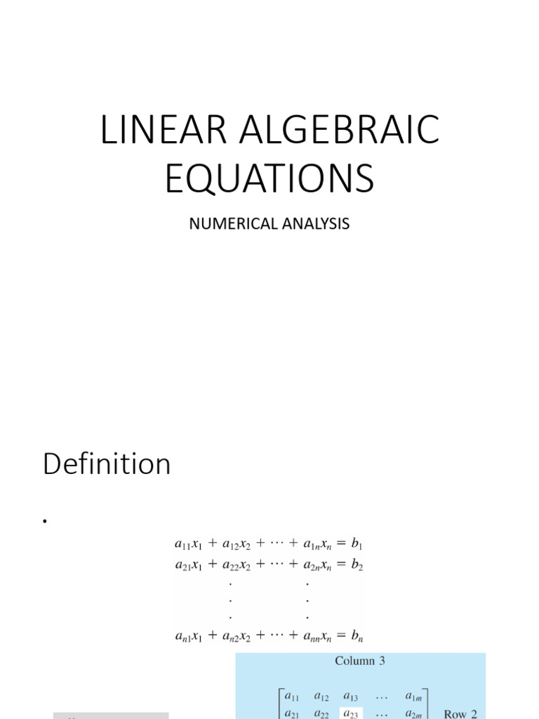 Linear Algebraic Equations | PDF | Determinant | Linear Algebra