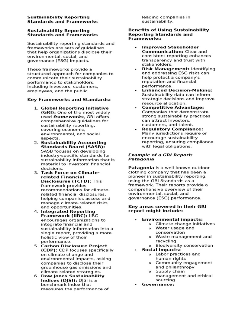 Sustainability Reporting Standards Guide | PDF | Sustainability ...