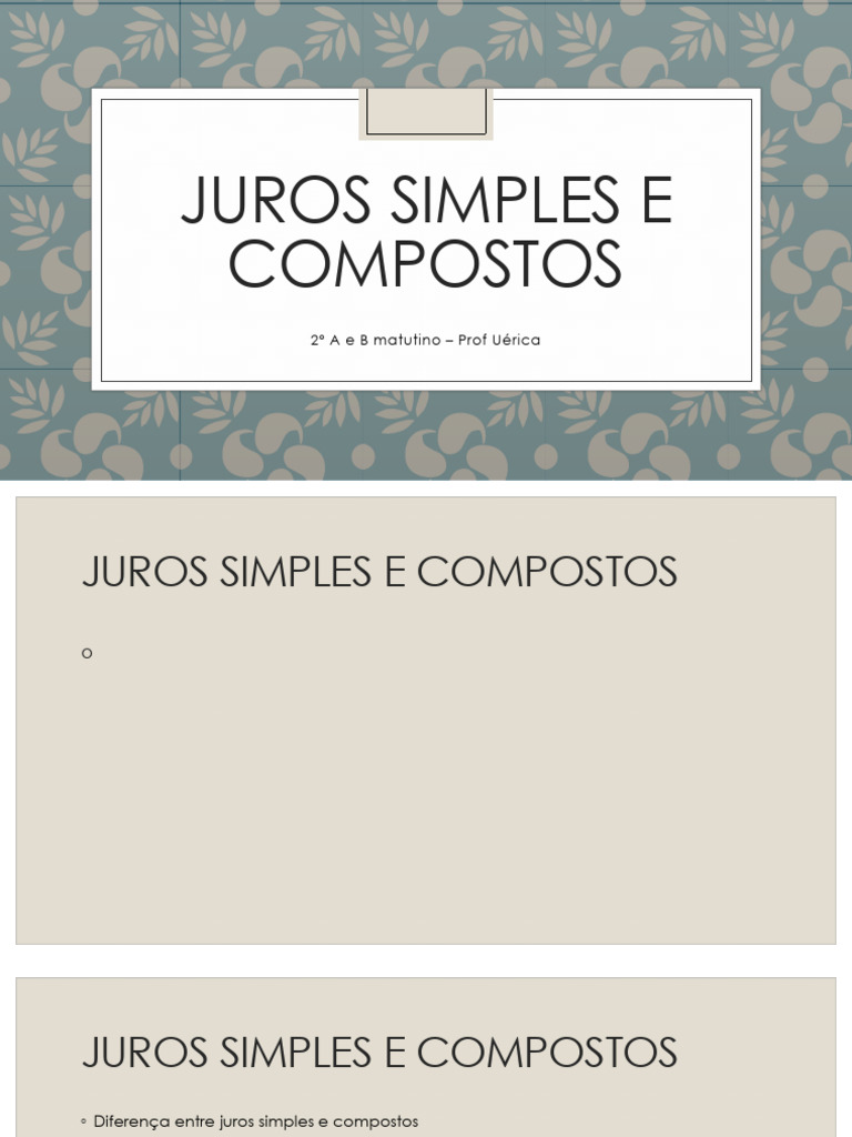 2 A e B-Juros Simples e Compostos | PDF | Juros | Matemática
