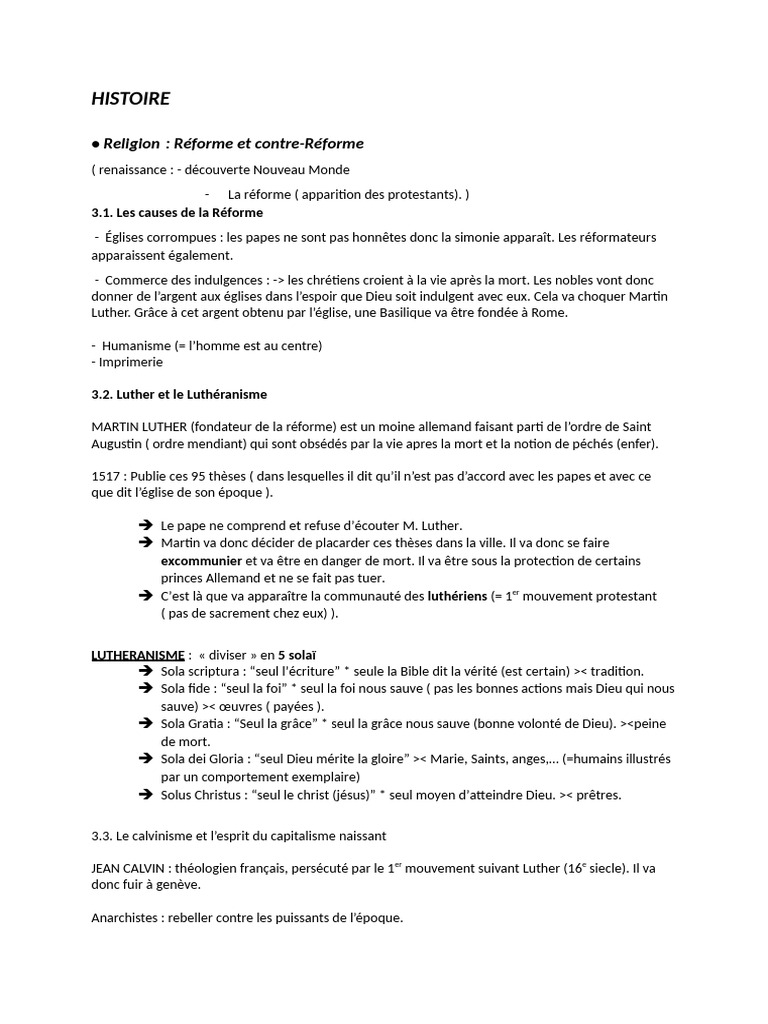 Réforme et Contre-Réforme : Histoire et Impact | PDF | Martin Luther ...