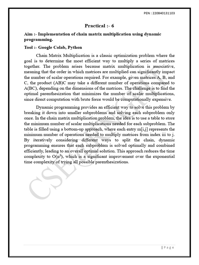 ADA p6 103 | PDF | Matrix (Mathematics) | Computational Science