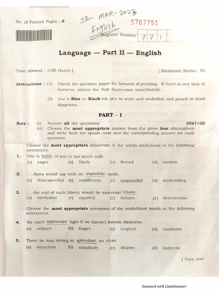 12th English Unit-Wise Question Paper | PDF