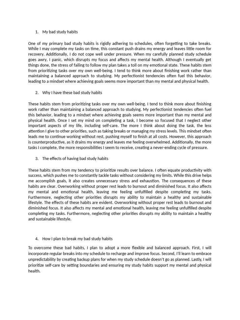 Undself From Physical Self | PDF | Habits | Perfectionism (Psychology)