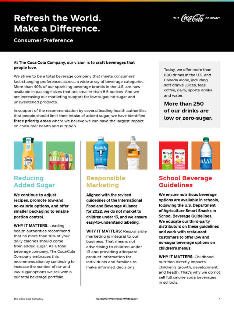 TCCC ConsumerPreference Report | PDF | Coca Cola | The Coca Cola Company