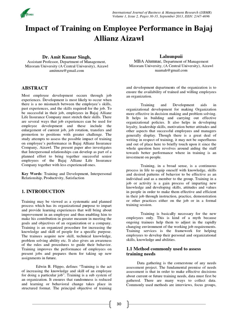 Impact of Training On Employee Performan | PDF | Human Resources ...