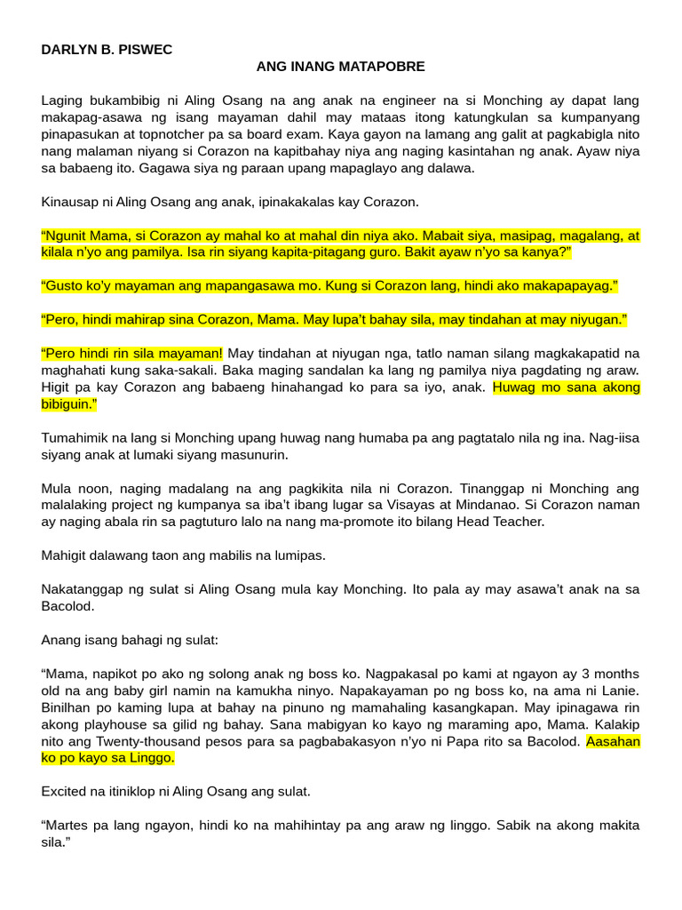 Matapobreng Ina | PDF