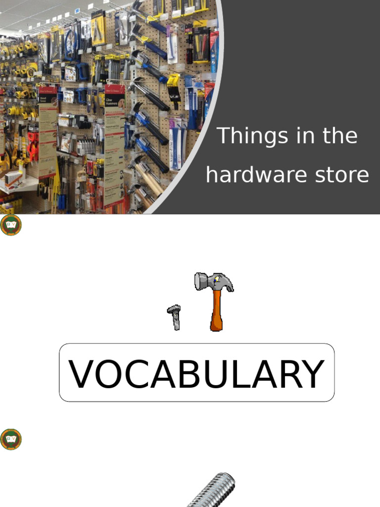 Hardware Store Vocabulary Guide | PDF | Screw | Tools