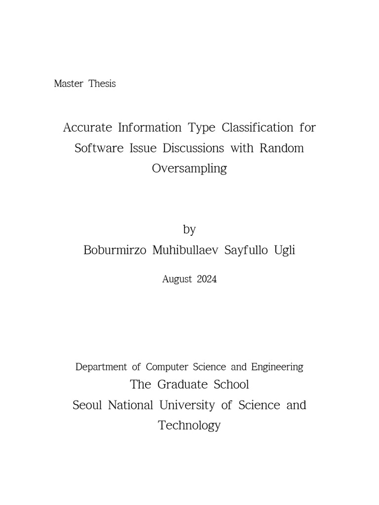 Master Thesis Original | PDF | Statistical Classification | Applied Mathematics